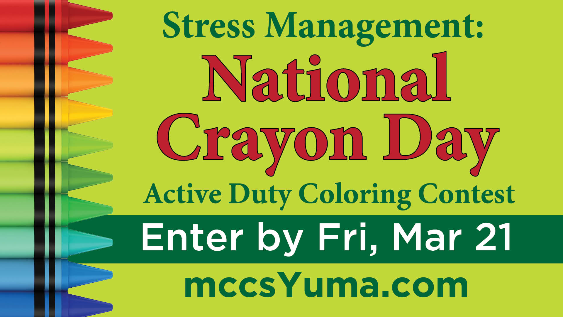 MCCS Stress Management: National Crayon Day Active Duty Competition